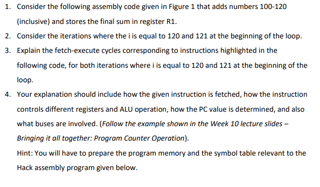 Solved 1. Consider the following assembly code given in | Chegg.com