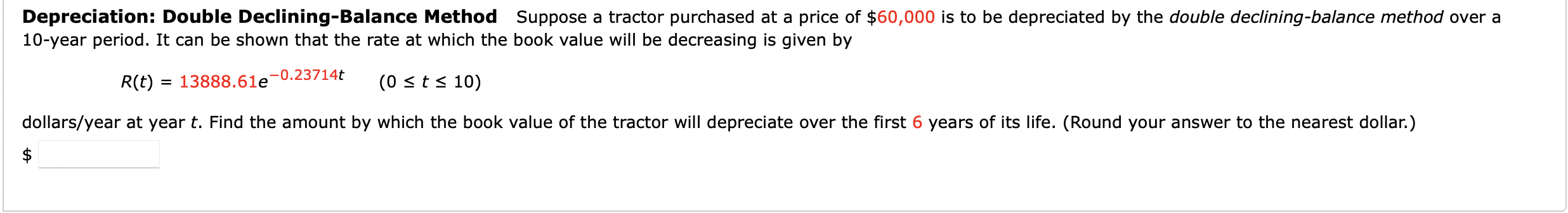 Solved Depreciation: Double Declining-Balance Method Suppose | Chegg.com