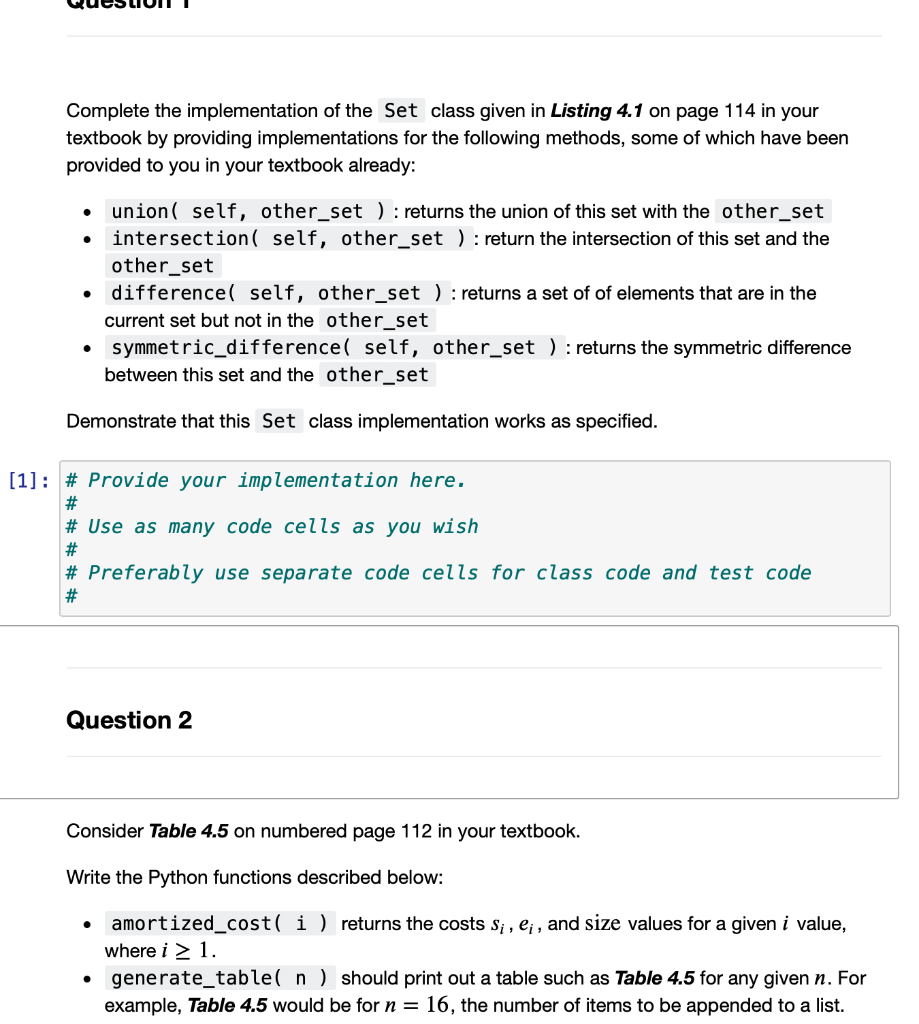 Solved Complete the implementation of the Set class given in | Chegg.com