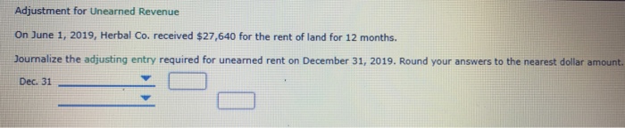 Solved Adjustment for Unearned Revenue On June 1, 2019, | Chegg.com