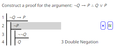 Solved Construct a proof for the argument: ¬Q→P∴Q∨P 3 Double | Chegg.com