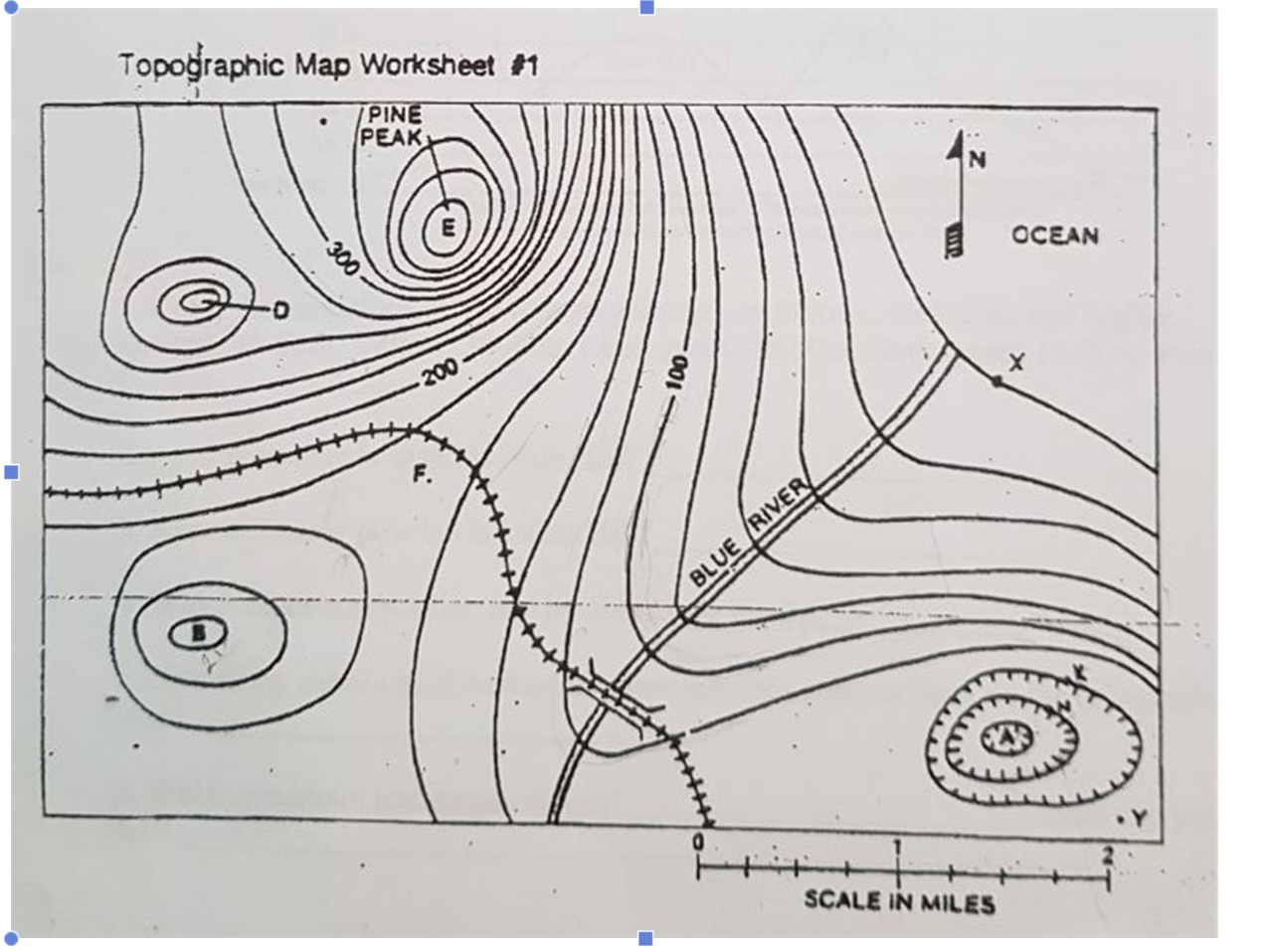 Solved Hello. I have questions about reading contour lines. | Chegg.com