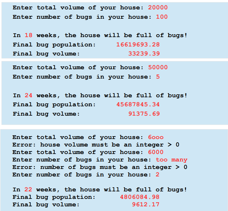 Solved Write it in python Too Many Bugs -This assignment | Chegg.com