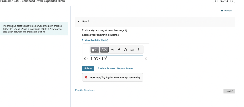 Solved Problem 19.20 - Enhanced - with Expanded Hints Part A | Chegg.com