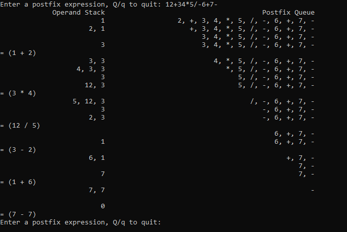 Solved Hello I want to check if my C++ postfix calculator | Chegg.com