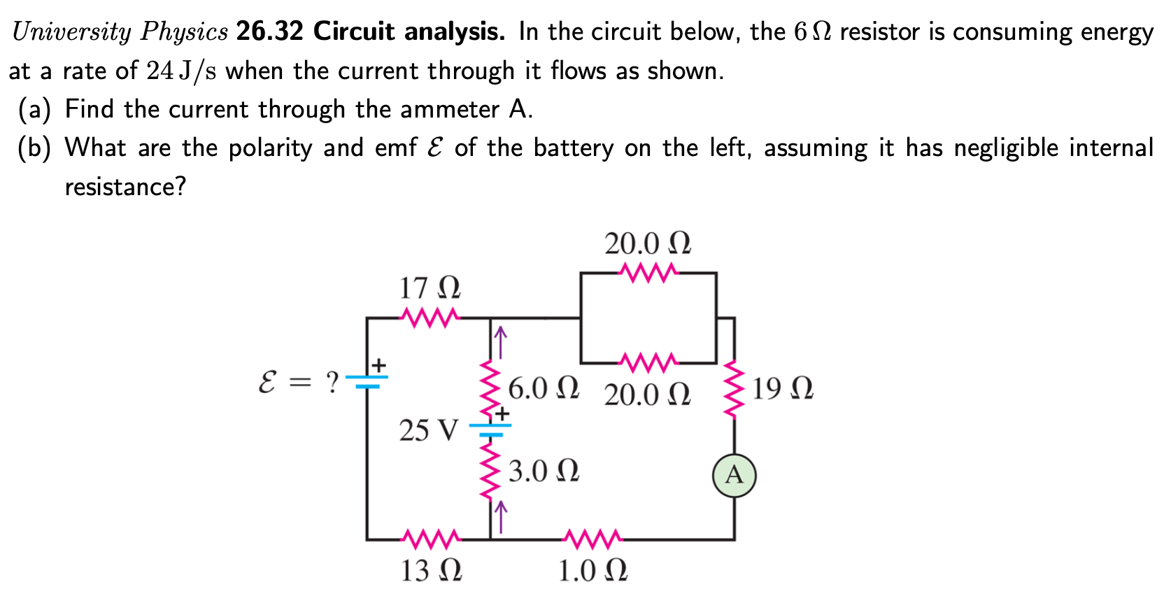 Solved University Physics 26.32 Circuit analysis. In the | Chegg.com