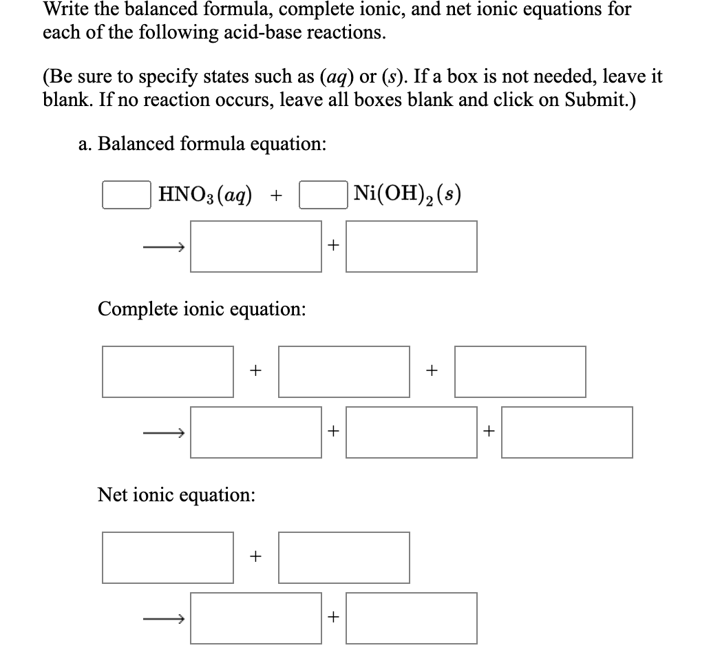 Solved Write the balanced formula, complete ionic, and net | Chegg.com