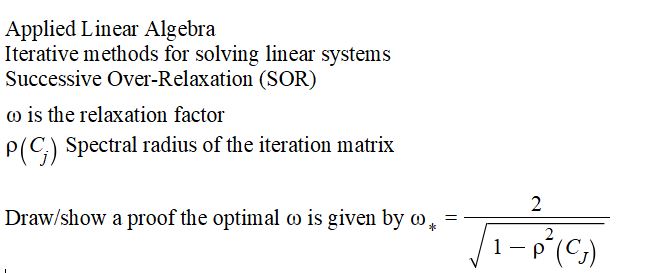 Solved Applied Linear Algebra Iterative Methods For Solving