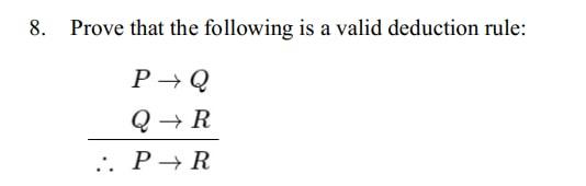 Solved 8. Prove that the following is a valid deduction | Chegg.com