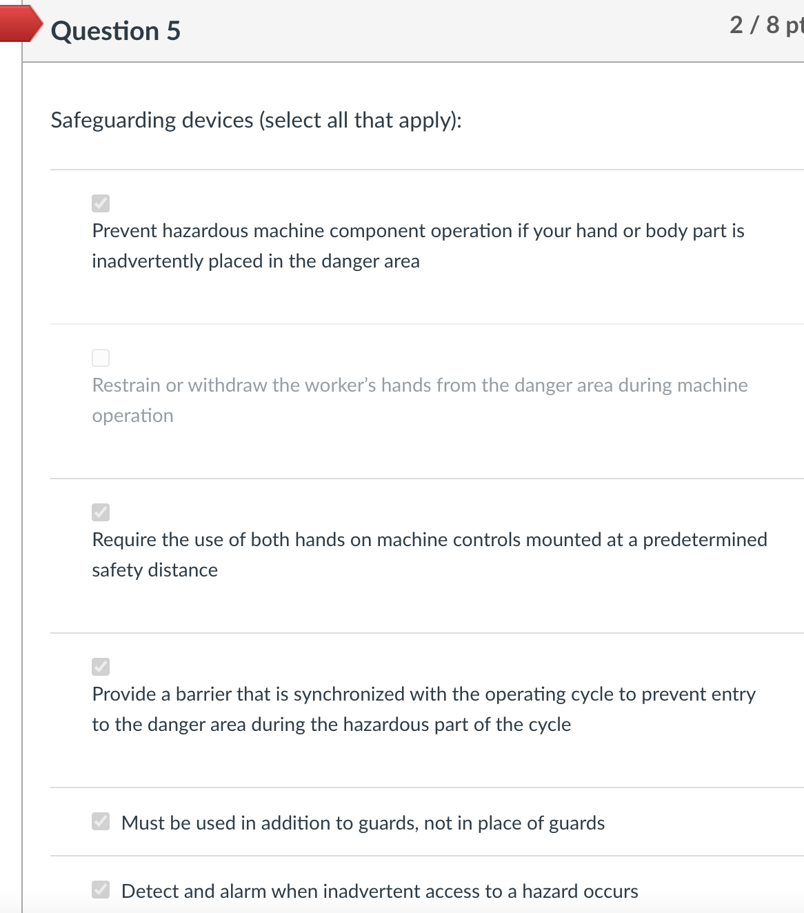 Solved Question 5Safeguarding devices (select all that | Chegg.com