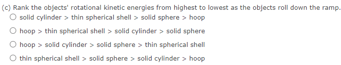 Solved Four objects-a hoop, a solid cylinder, a solid | Chegg.com