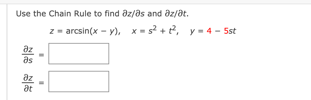 Solved EXAMPLE 4 If u = xy + y2z5, where x = rset, y = | Chegg.com