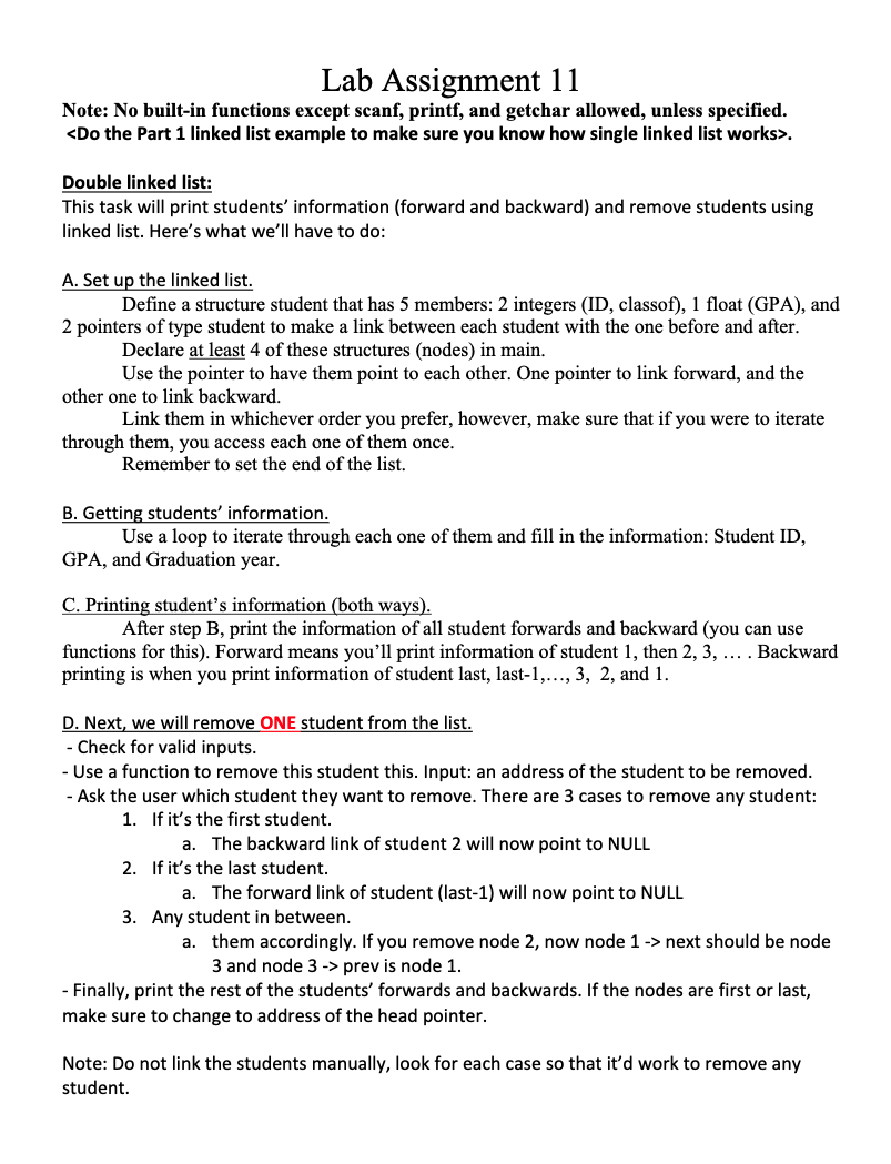 Solved CODE IN C. WILL UPVOTE. FOLLOW INSTRUCTIONS. OUTPUT | Chegg.com