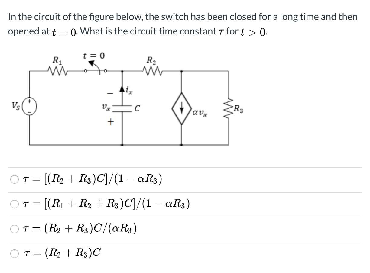 Solved The switch in the circuit shown below has been open | Chegg.com