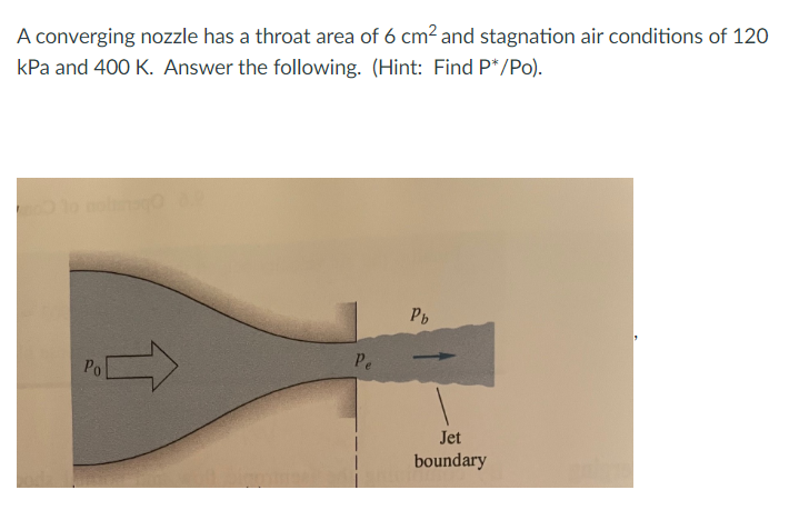 Solved The flow is choked if the back pressure Pb = 90 kPa. | Chegg.com