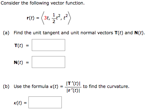Solved Consider the following vector function. | Chegg.com