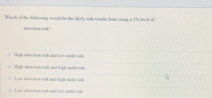 Solved which of the following would be the likely risk | Chegg.com