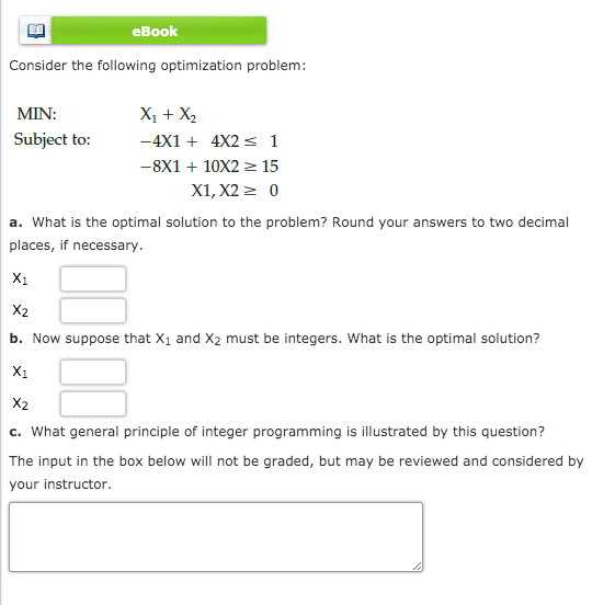 Solved eBook Consider the following optimization problem: | Chegg.com