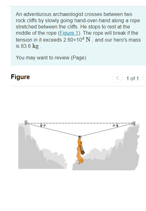 An adventurous archaeologist crosses between two rock | Chegg.com