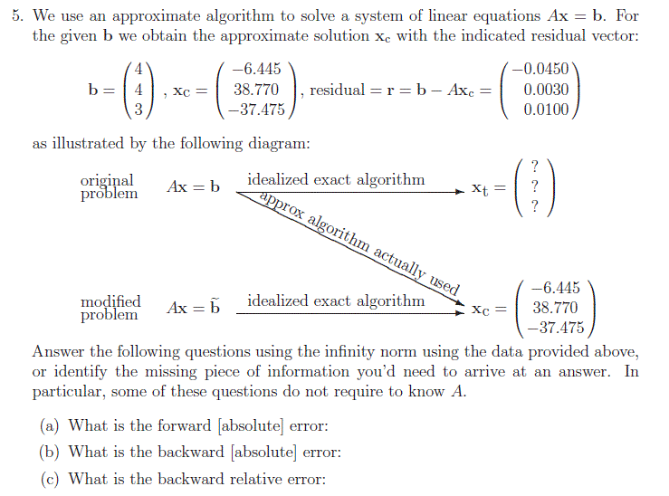 Solved 5. We use an approximate algorithm to solve a system | Chegg.com