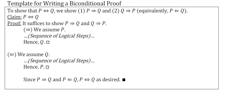 Solved I need help writing and understanding Biconditional | Chegg.com