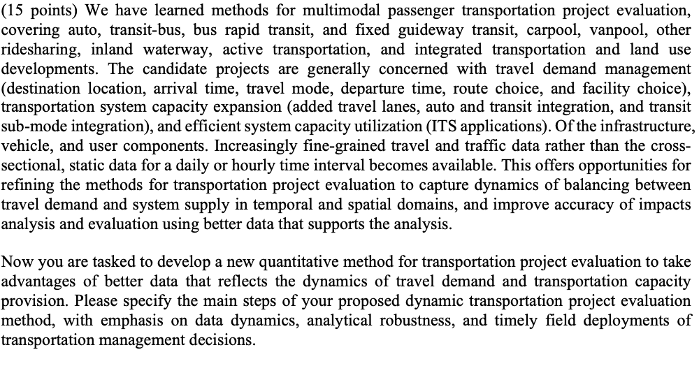 Solved (15 points) We have learned methods for multimodal | Chegg.com