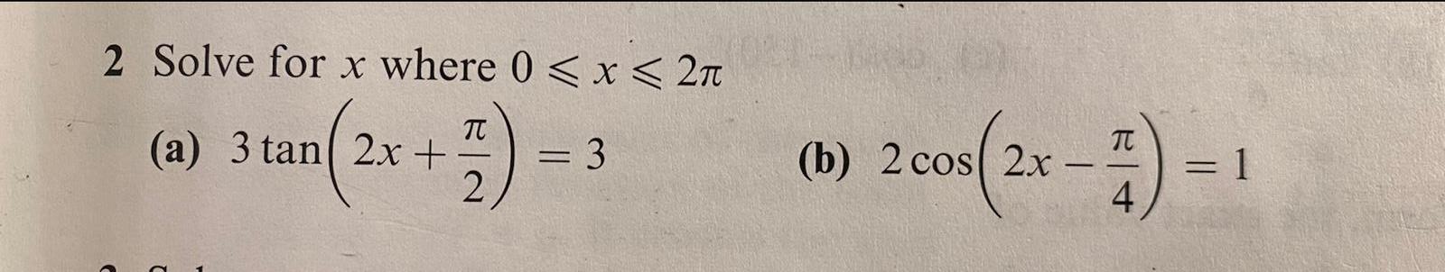 Solved 2 Solve for x where 0