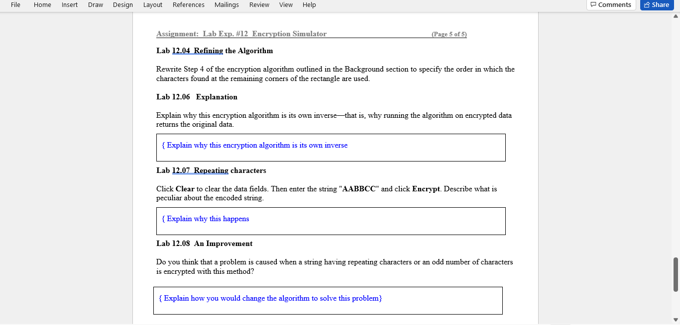 Solved File Home Insert Draw Design Layout References | Chegg.com