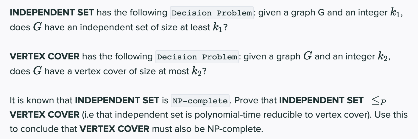 Solved INDEPENDENT SET has the following : given a graph G | Chegg.com
