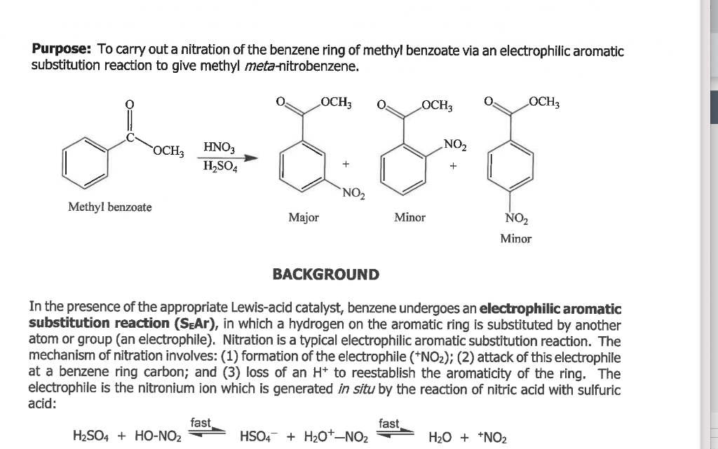 Nitration Of Methyl Benzoate Mechanism Lab 1, EAS Nitration Of Methyl
