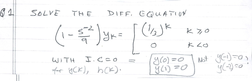 Solved 04 SOLVE THE DIFF EQUATION (1-5%) yn = { الا) K 7,0 : | Chegg.com