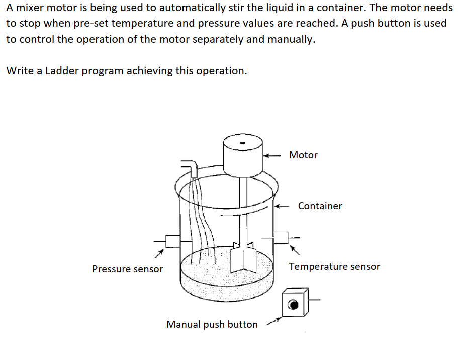 Solved A mixer motor is being used to automatically stir the | Chegg.com