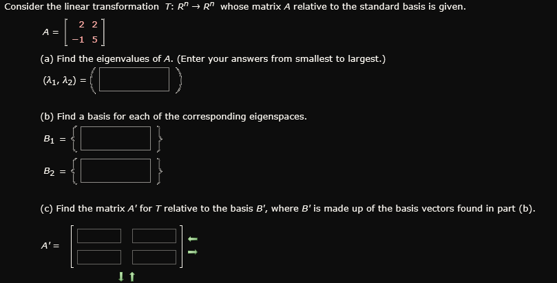 Solved Consider the linear transformation T: Rn → Rn whose | Chegg.com