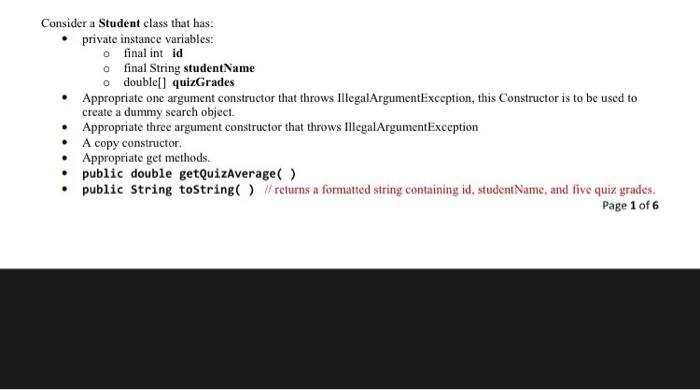 Solved Consider a Student class that has: private instance | Chegg.com