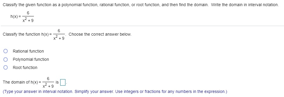 Solved Classify the given function as a polynomial function, | Chegg.com