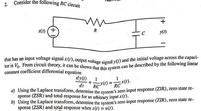 Solved that has an input voltage signal x(t), output voltage | Chegg.com