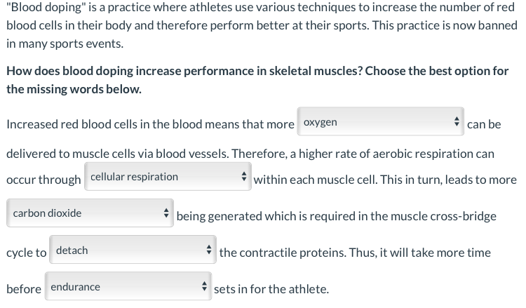 Solved "Blood doping" is a practice where athletes use | Chegg.com