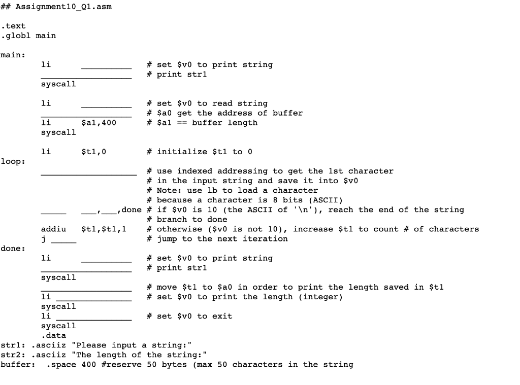 Solved 1. Please complete A10_Q1.sm that asks the user for a | Chegg.com