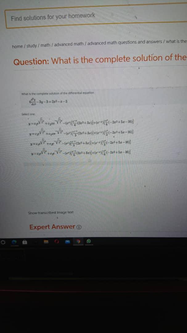 Solved Find solutions for your homework home / study / math | Chegg.com