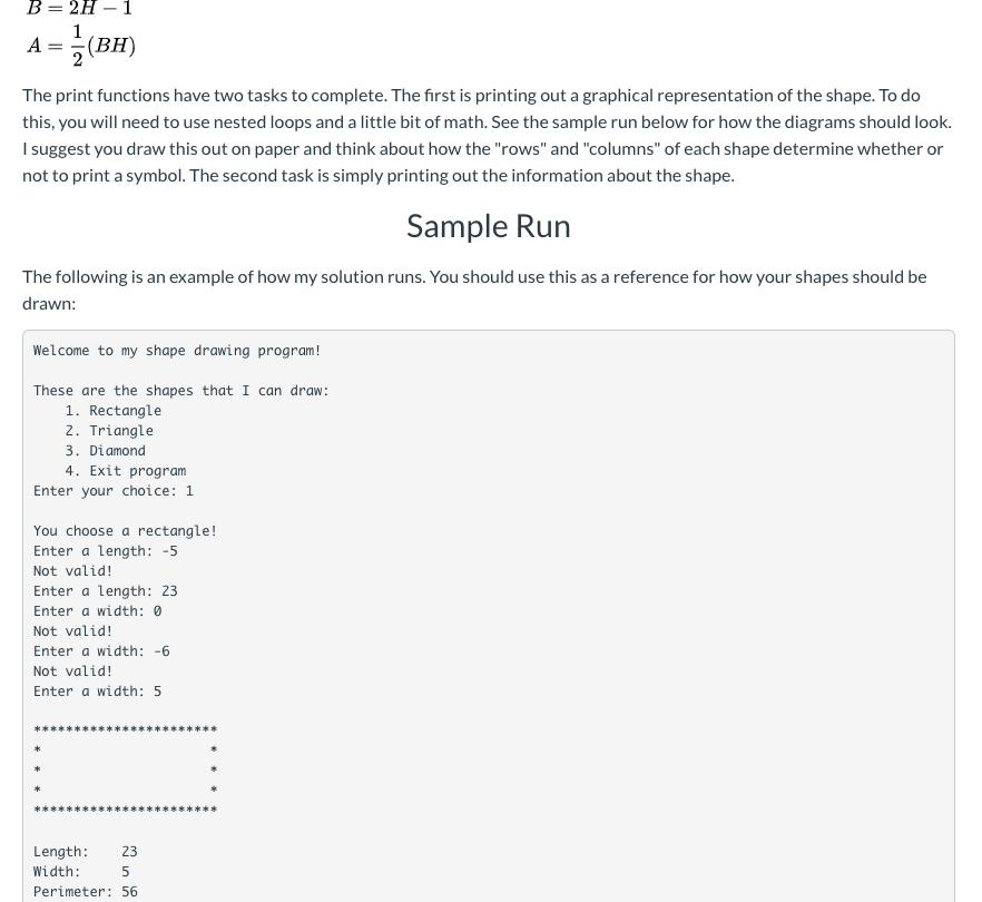 Solved Graphical Shapes For this homework assignment, you | Chegg.com