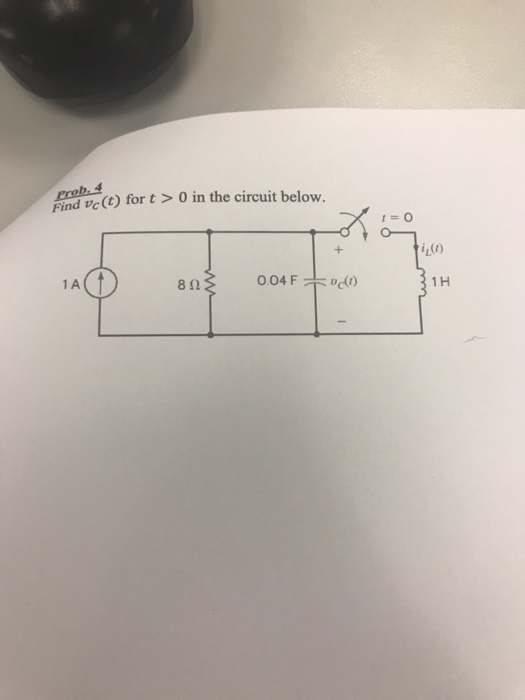 Solved Find vc(t) for t >0 in the circuit below. L(0 1 A | Chegg.com