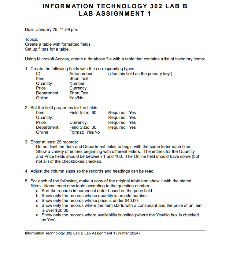 Solved LAB ASSIGNMENT 1Due: January 25, 11:59 | Chegg.com