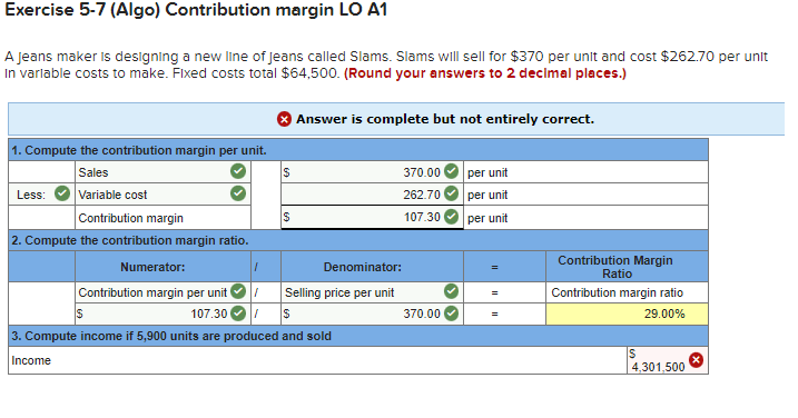 Solved Exercise 5-7 (Algo) Contribution margin LO A1 A jeans | Chegg.com Solved Exercise 5-7 (Algo) Contribution margin LO A1 A jeans | Chegg.com