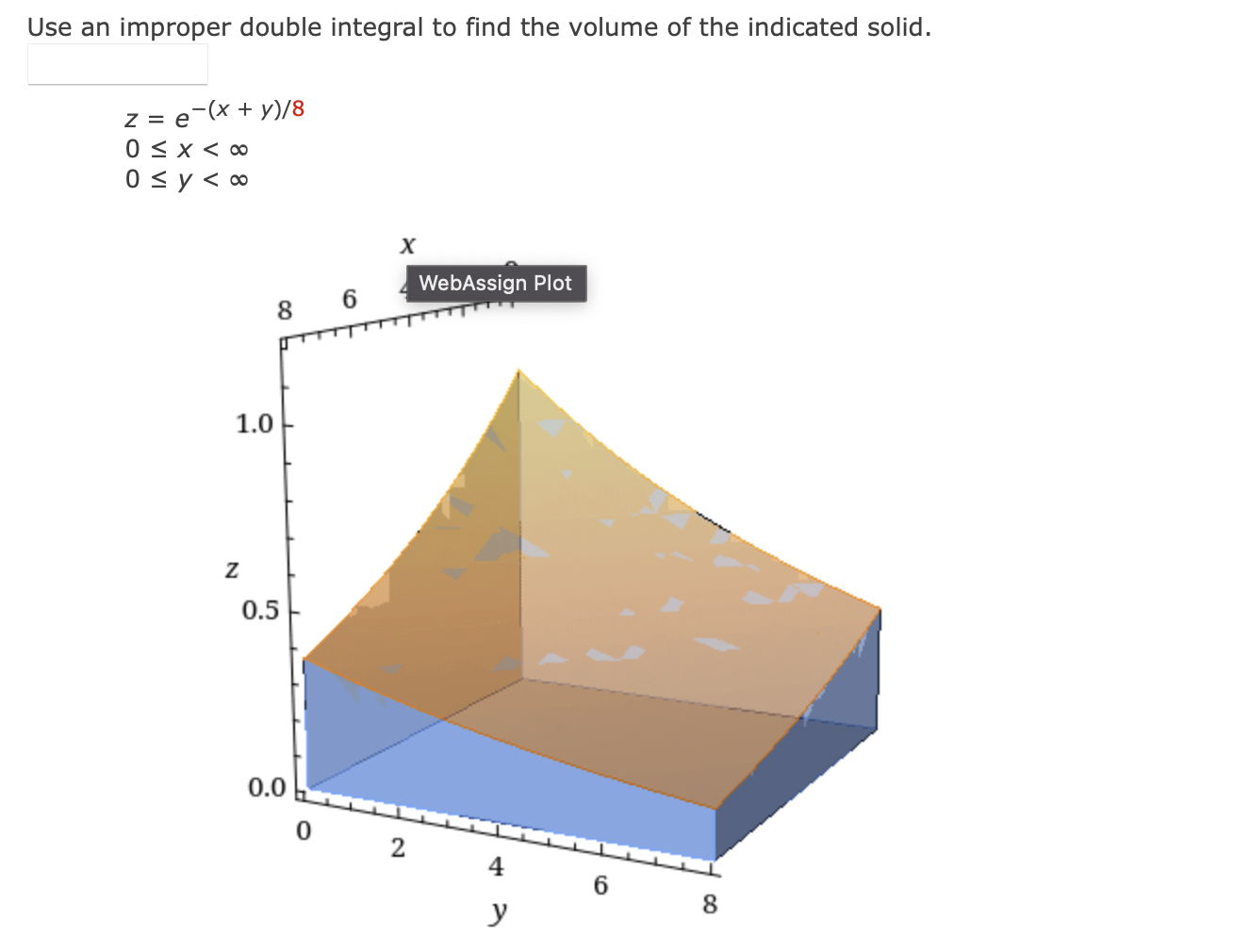Solved Use an improper double integral to find the volume of | Chegg.com