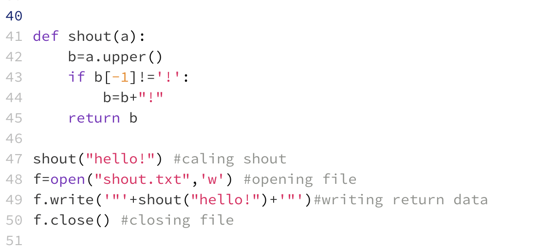 Solved CS14 - Input Shout to File - Write a function called | Chegg.com Solved CS14 - Input Shout to File - Write a function called | Chegg.com