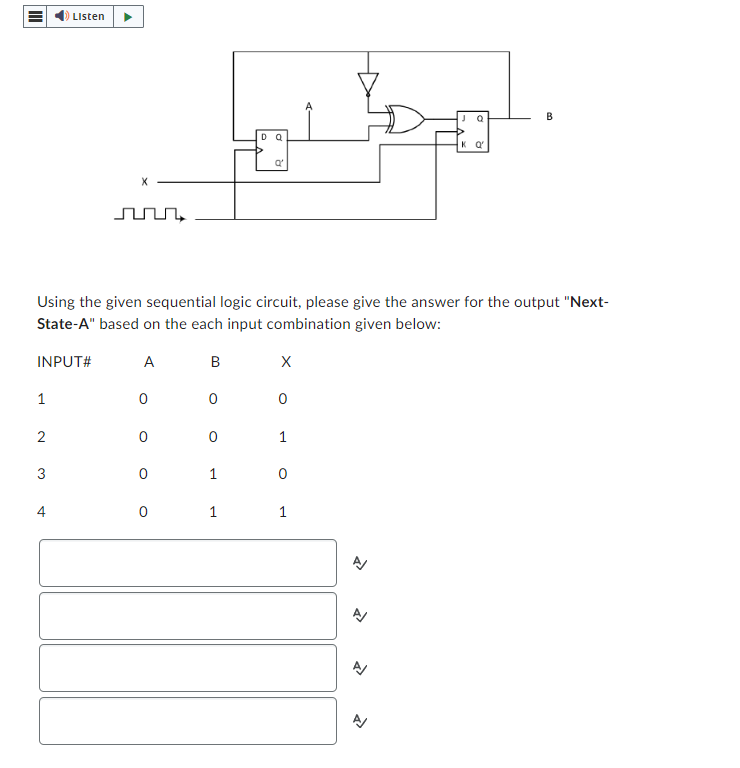 Solved Using the given sequential logic circuit, please give | Chegg.com