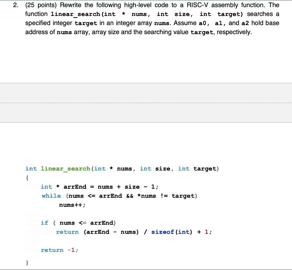 Solved * 2. (25 points) Rewrite the following high-level | Chegg.com