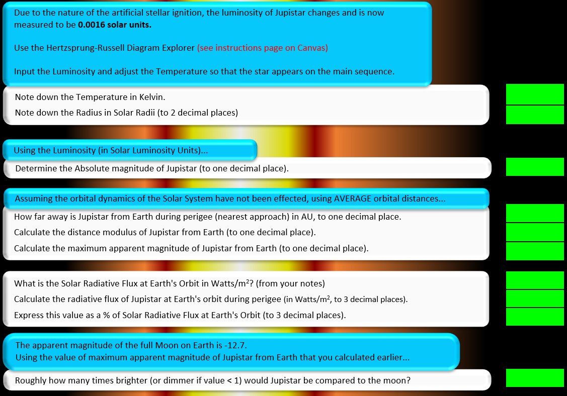 Solved Due to the nature of the artificial stellar ignition, | Chegg.com