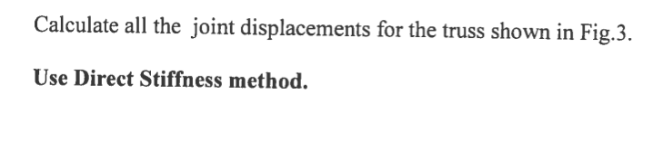 Solved Calculate all the joint displacements for the truss | Chegg.com