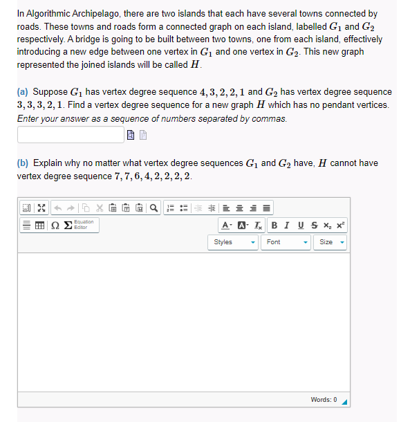 Solved In Algorithmic Archipelago, there are two islands | Chegg.com